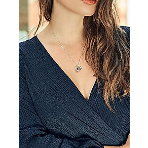 Gem Stone King 925 Sterling Silver Round Birthstones Circle Build Your Own Circle Pendant Necklace For Women With 18 Inch Chain