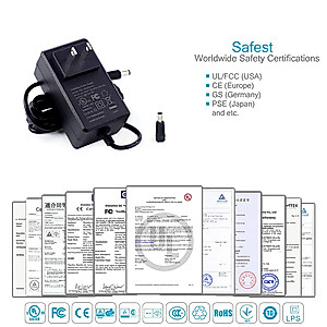 [UL Listed] MIXGOO 12V 3A Power Supply Charger (Input AC 100V-240V, Output DC 12 Volt 3 Amp 36 Watt) Adapter Switching Transformer Converter DC 5.5mm x 2.1mm / 5.5mm x 2.5mm Universal