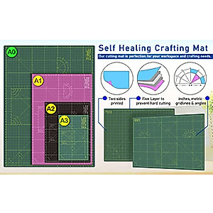 Self Healing Cutting Mat 24" x 36" fabric cutting mat Double Sided 5-Ply Craft Cutting Board for sewing,Crafts,Fabric, Quilting, Scrapbooking Projects, Pink/Purple-Shiny Merry