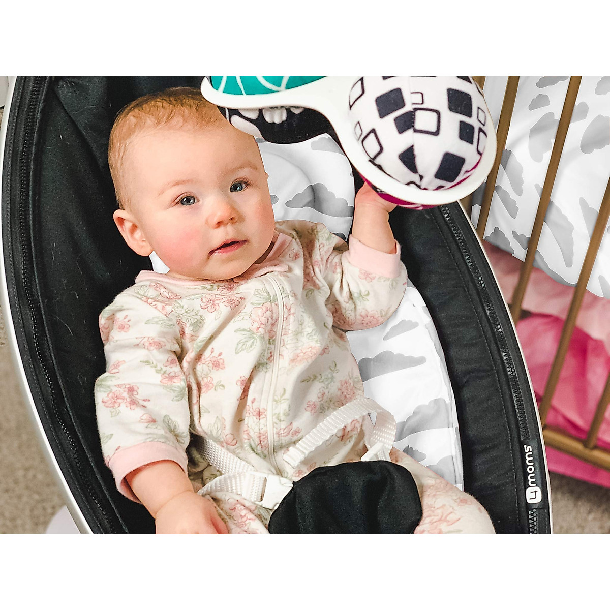 Infant Insert Compatible with 4Moms Mamaroo & Rockaroo – Car Seat Insert 2 Pack – Reversible Infant Car Seat Insert – Soft Plush Minky Car Seat Head Support Insert