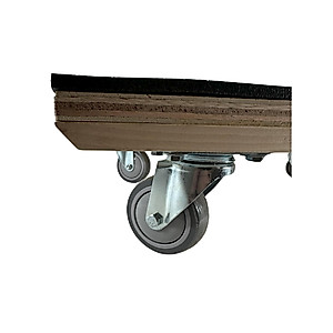 Generic Commercial Four Wheel Dolly Cart 19 in x 32 in 1,200 lbs. Capacity, Black, Brown, 1SFDV2