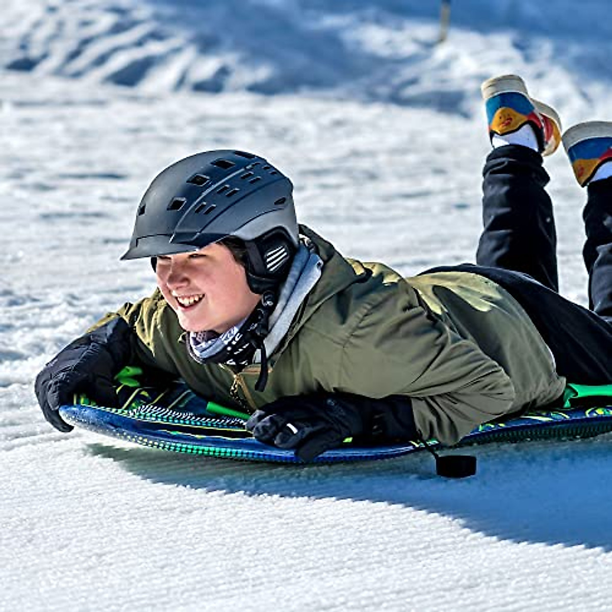 Sno-Storm Premium Foam Snow Sled 2-Pack | Superior Foam Recreational Snow sled | Tow Rope and Handles | Sized for Youth and Adults | Contoured Deck Design | 50in-127cm Design Length |, Camo