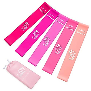 Fit Simplify Resistance Loop Exercise Bands with Instruction Guide and Carry Bag, Set of 5