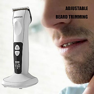 Hair Clippers, Beard Trimmer for Men Cordless Professional Barber Cutting Kit with Detachable Blade, Wireless Rechargeable Electric Mustache Grooming Set, Adjustable Haircut with Fast Charging Stand