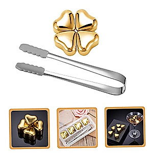 Alipis 3 Sets Stainless Steel Ice Pellets Light Ice Cubes for Drinks Bruins Gifts for Men Bejeweled Kit Steel Ice Cubes Ice Cubes Reusable Mens Stocking Stuffers Man Heart Golden Ice Tart