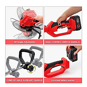 Brushless Weed Wacker, 21V String Trimmer Electric Weed Eater Brush Cutter, 3-in-1 Lightweight Cordless Grass Trimmer Edger Lawn Tool for Yard Trimming and Edging with 6.0Ah Battery Powered