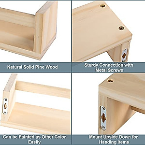 birola Nursery Shelves Set of 3,Wood Nursery Book Shelves for Wall,Book Shelf Organizer for Kids,Wall Bookshelves for Kids(Nature)