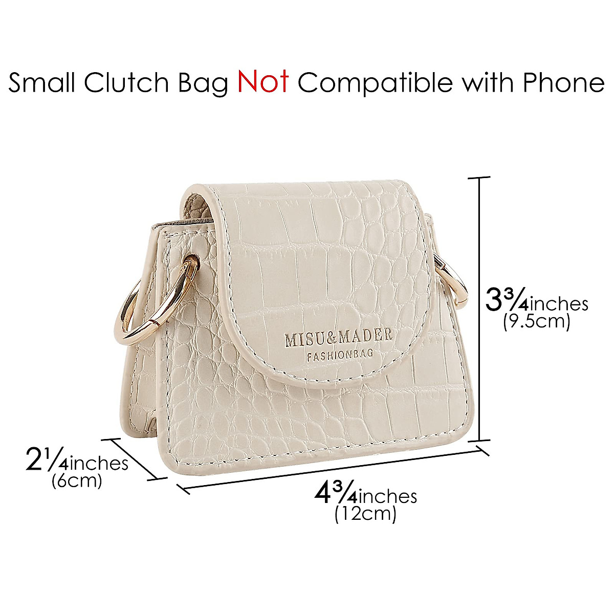 Linkidea Mini Purse for Women, Crocodile Pattern Mini Cute Crossbody Bag, Small Clutch Handbag for Daily Wedding Party Prom