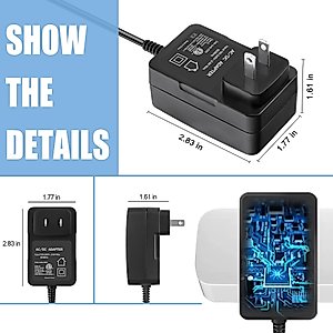Digipartspower 2-Prong 12.6V AC Adapter for Aiper Seagull Plus Cordless Robotic Pool Cleaner Power DC Charger
