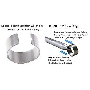 Replacement Tip Nibs for Huion Stylus Pen PN01 for Pen P80 P68 for Model 420 H420 K58 H58L 680S H580 680TF H610PRO 1060PLUS W58 DWH69 WH1409 Graphic Tablets UGEE GAOMON King (Black)