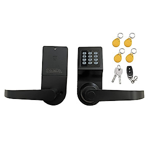 Colosus Electronic Trusted Digital Keyless Door Lock, Keypad – Smartcode Security, Grant & Control Access for Home, Office (Black - 4 Key Fobs)