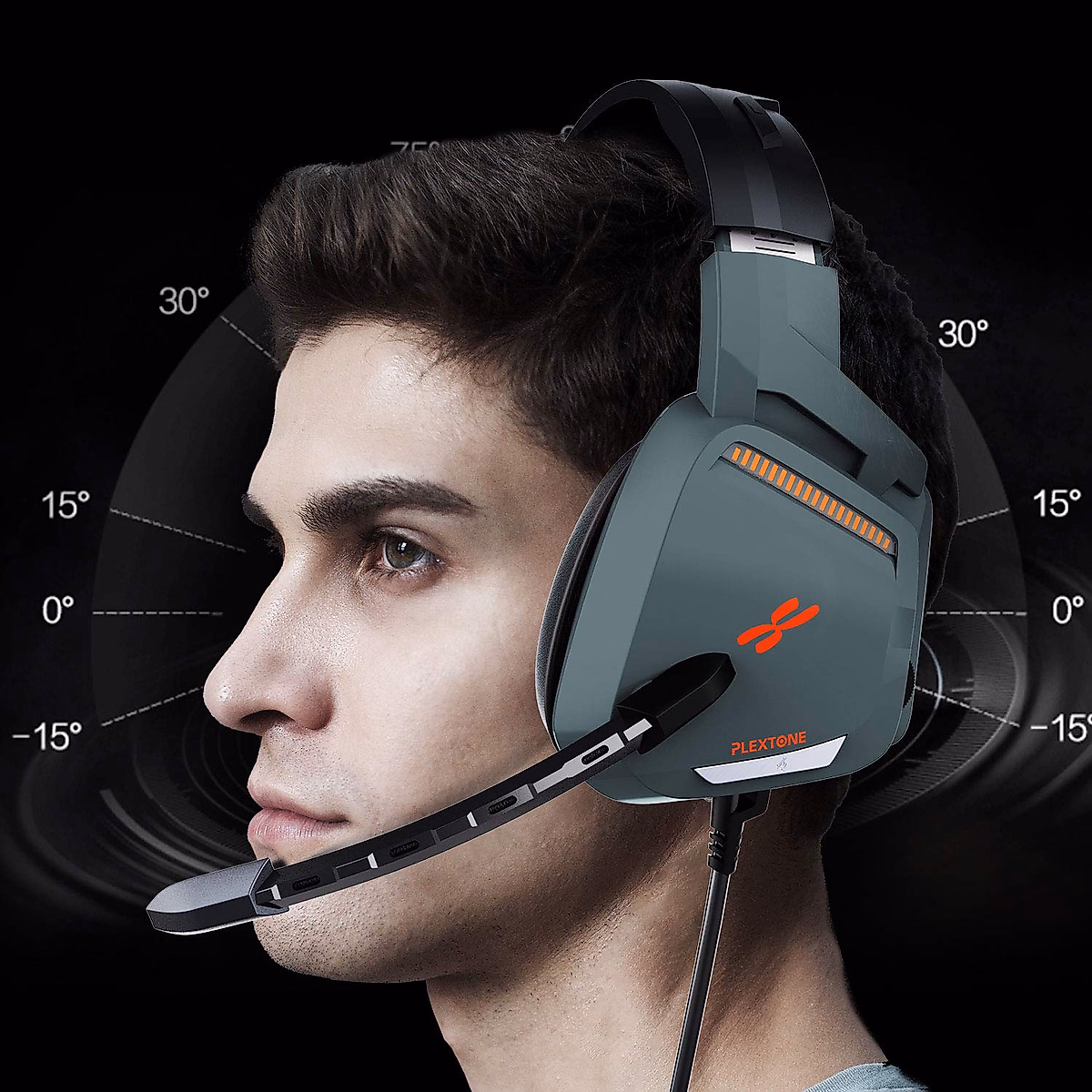 Cyclotronix PS5 G8002 Gray Stereo Gaming Headset for PS5, PS4, PC, Xbox One, Xbox Series X, Noise Cancelling Over Ear Headphones with Mic, Headphone-Mounted Volume Control, Flexible, Light Weight!
