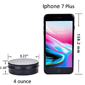 TMO 4 oz. Aluminum Tins Container 24 Pack Round Screw Lid Containers Jars Metal Storage Tin Jars Aluminum Tin Cans Food Tins Travel Tins,Black