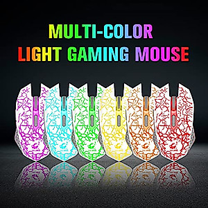 Rechargeable Wireless Keyboard and Mouse Combo with Wrist Rest Rainbow Backlight Mechanical Feel Gaming Keyboard RGB Crack Gamer Mouse Large Mice Pad for Windows PC and Desktop