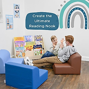 Children’s Factory 4-Shelf Book Display, Kids Daycare Bookshelves, Toddler Preschool & Nursery Storage, Classroom Reading Nook Furniture, DIY Assembly