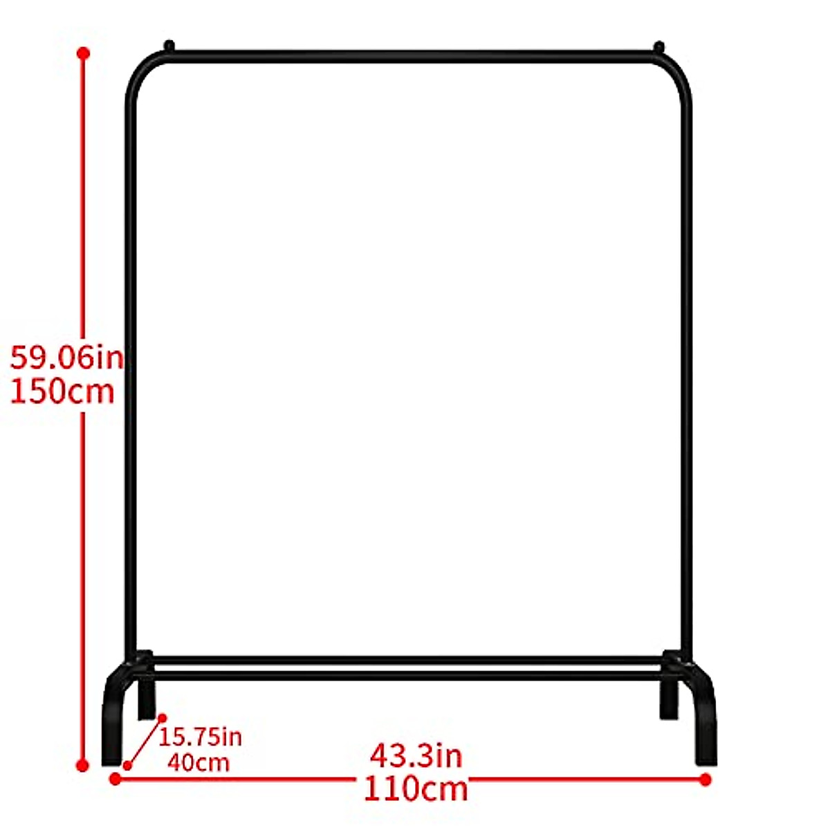 UDEAR Garment Rack Freestanding Hanger Multi-functional Single pole Bedroom Clothing Rack Bedroom, Black