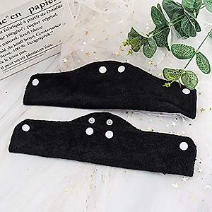 SUBANG 10 Pieces Cotton Hard Hat Sweatband Snap-on Sweatband Cloth Washable Hard Hat Liner for Safety Accessories, Black