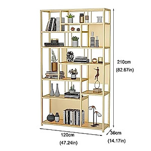 DESONIX Bookshelf Independent Bookshelf Nordic Wrought Iron Bookshelf Shelf Living Room Floor-to-Ceiling Bookcase Multi-Layer Creative Shelf Bookcase Floor Standing Bookcase