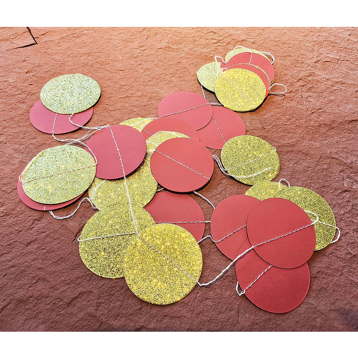 Graduation Decorations Burgundy Gold 2024/Fall Bridal Shower Wedding/Maroon Gold Graduation Party Decorations/Burgundy Gold Birthday Decorations Burgundy Paper Garlands