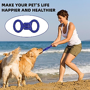 SUSSEXHOME Molar Teeth Indestructible Dog Chew Toy - Long Lasting Dog Chew Toys for Aggressive Chewers - Natural Rubber & Food-Grade Nylon - Deep Cleaning Teething Toy for Big Pets - Brown