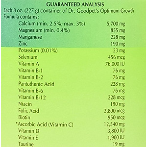 Dr. Goodpet Optimum Growth - All Natural Kitten & Puppy Care Multi-Vitamin/Mineral Powder