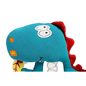 Dolce Play and Learn Dino Interactive Stuffed Animal Plush toy 14", educational sensory holiday gift for kids