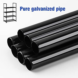 NiHome 4-Tier Shoe Rack, Shoe Racks Storage Organizer Closet with Hooks, Metal Cabinet Stackable Shoe Rack Tower, Space Saving Organizer Shoe Shelf Durable Holds 8 Pairs (Black)