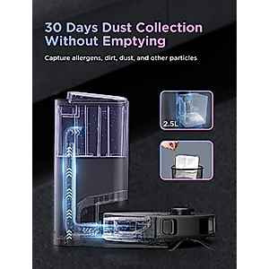 OBODE Robot Vacuum and mop Combo, 4000Pa Suction, LDS Navigation, Self Emptying and Intelligent Mop Lifting, 180mins Runtime, Compatible with WiFi/APP/Alexa, A8+