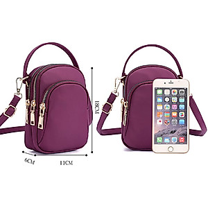 Toniker Nylon Multi-Pockets Small Crossbody Bags Cell Phone Purse Smartphone Wallet for Women with Handy Carry