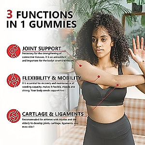 UPNEUTRI Sugar Free Glucosamine Chondroitin Gummies, Extra Strength 1500mg Glucosamine with Chondroitin MSM & Elderberry & Turmeric, Joint Support Supplement for Men & Women Joint Health