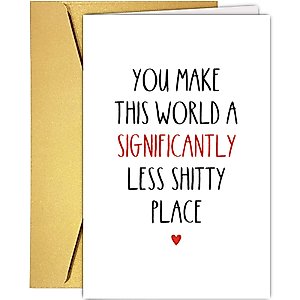 Supoeguk Funny Birthday Card for Best Friend, Bestie Birthday Card, Thank You Card for Him Her, Thinking of You Card, You Make The World Better