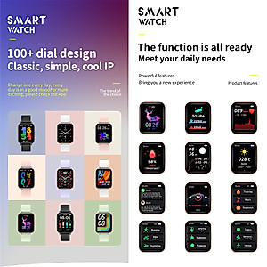 DREAMWIN Smart Watches for Men Women, 2022 HD LCD Smart Watch for Android Phones and iPhone Compatible, Waterproof Fitness Smartwatch with Sleep Tracker, Heart Rate, Blood Oxygen Monitor (Pink)