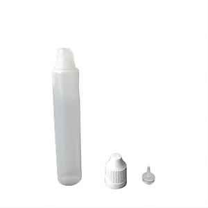 JOYWEE (15 Pack, Multi Color Caps) 30ml PE Pen Plastic Bottle with Childproof Cap for Vape Liquid, Light Oil, Paint, Eye Drops