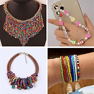 AnutriON 12000pcs 3mm Tiny Color Glass Seed Beads for Bracelets Making Kit and Smile Face Charm Beads Letter Beads for Friendship Bracelets Jewelry Making Necklaces and DIY Crafts Gifts