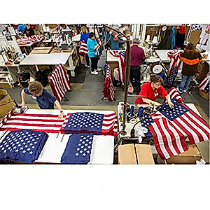 American Flag in USA, Heavyweight Nylon American Flag 3x5 Outdoor, UV Protected/Sewn Stripes/Embroidered Stars/Brass Grommets, US Flag Built for The Toughest Conditions
