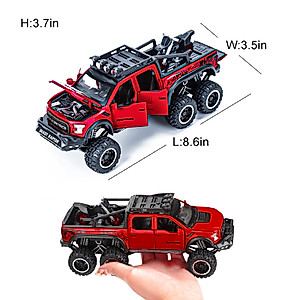 Toy Trucks Pickup Model Cars F150 Metal Diecast Cars Trucks for 3 Year Old Boys and up (Red)