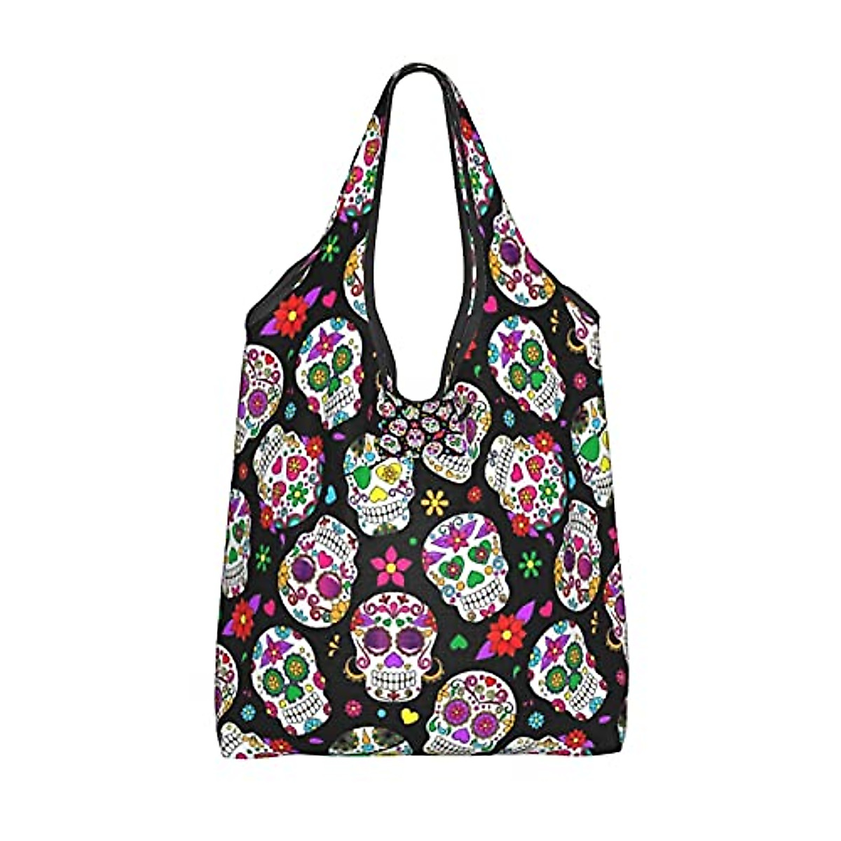 Reusable Shopping Bags Sugar Skull Grocery Tote Bags Washable Foldable Eco Friendly Pouch Bags¡­