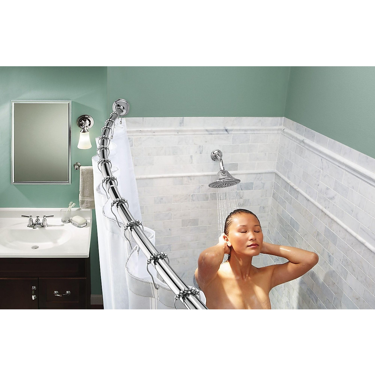 Moen SR2100CH Shower Curtain Rings, Pack of 12, Chrome