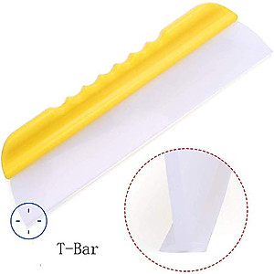 Forgrace 12 Inch Flexible Silicone Squeegee T-Bar Water Blade for Car or Home Glass Yellow Handle