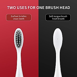 Flexforce Battery-Operated Electric Toothbrush 2 Brush Heads & Travel Version Battery Extra Soft Toothbrush -V1 Carmine Red