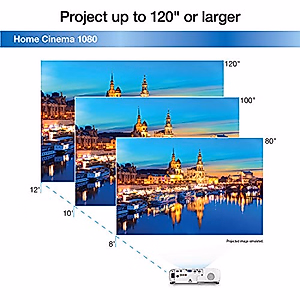 Epson Home Cinema 1080 3-chip 3LCD 1080p Projector, 3400 lumens Color and White Brightness, Streaming/Gaming/Home Theater, Built-in Speaker, Auto Picture Skew, 16,000:1 Contrast, Dual HDMI - White