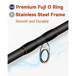 Cadence Primo Baitcasting Rod - Strong & Sensitive Fishing Rod, 40 Ton Carbon Fiber Ultralight Casting Rod with Fuji Reel Seat, Stainless Steel Guides with SiC Inserts, Fishing Pole (Primo-701B-MF)