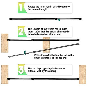 Zubebe Double RV Refrigerator Bar Adjustable Spring Tension Fridge Rod RV Fridge Bars RV Refrigerator Accessories to Hold Drinks in Place Avoid Spills Extendable (Black,15.7-27.6 Inch)