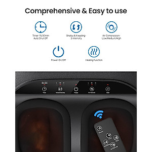 RENPHO Foot Massager with Heat, FSA & HSA Eligible, Electric Foot Massage with Remote, Prime Deals Today 2024, Shiatsu Foot Massager for Foot Care, Fits Feet Up to Men Size 12, Great Gifts for Him Her