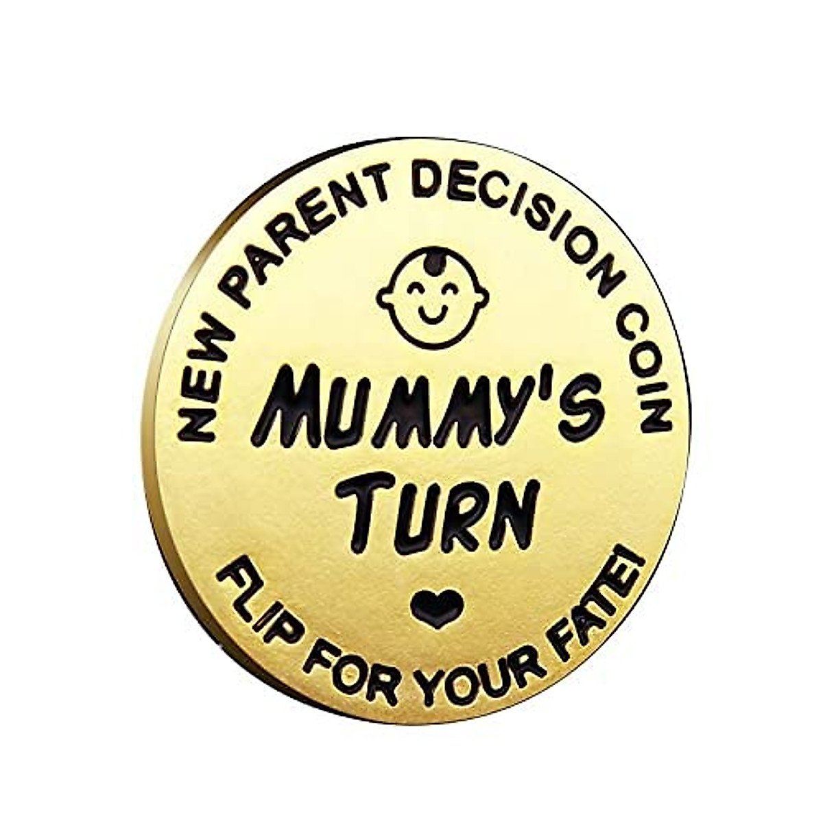 2 Pcs Parent Decision Coin for New Parents, Fun Flip Coin Gold Silver, Mommy's Turn Daddy's Turn Coin, New Baby Shower Gifts, Pregnancy Girls First Time Moms Dads to Be Coin Collecting (Double-Sided)