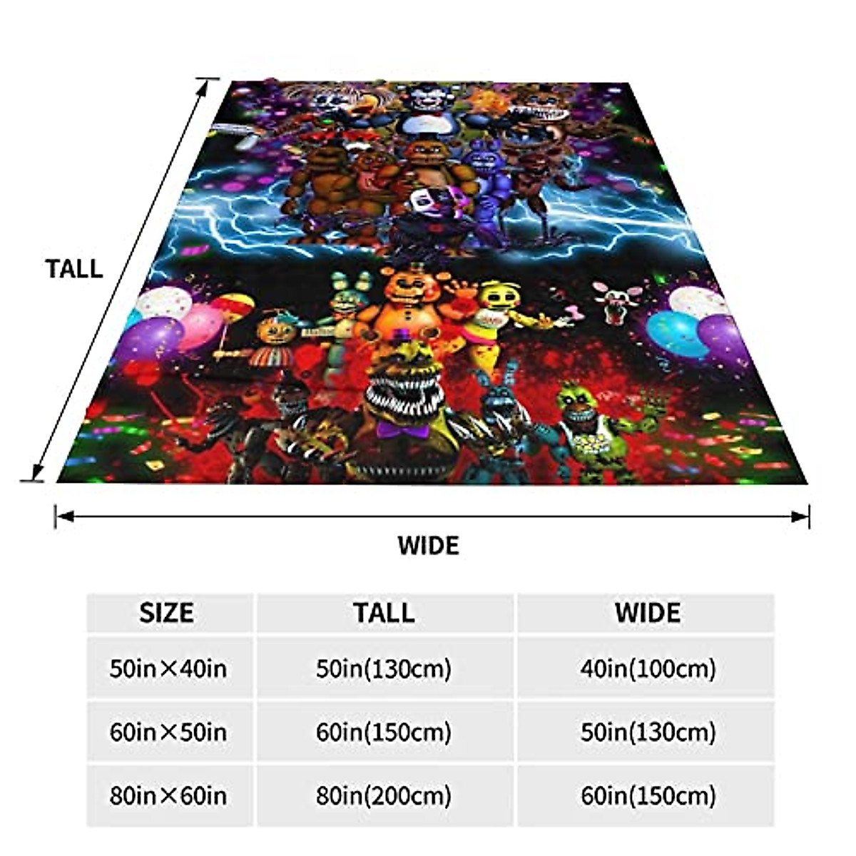 GIMCJOK Best Five Horror Nights Video at Game Freddy's Throw Blanket, Plush Microfiber Halloween Blankets and Throws for Bed, Large Air Condition Blanket 40"x50"