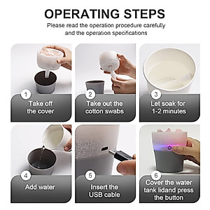 Mini Humidifier, 150ml Small Cool Mist Humidifier with Himalayan Salt, USB Desktop Personal Humidifier for Bedroom, Office, Home, LED Color Changing Light, Auto Shut-Off, 2 Mist Modes, Super Quiet