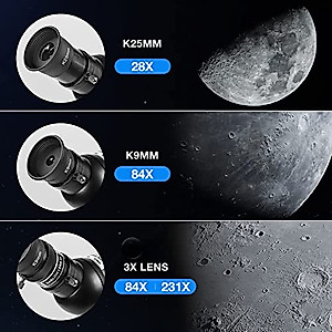 Telescopes for Adults High Powered - 500x80mm AZ Astronomical Professional Refractor Telescope for Beginners Astronomy with Advanced Eyepieces, Cool Astronomy for Christmas, White