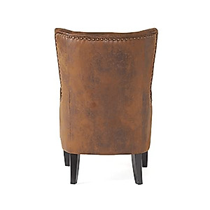 Christopher Knight Home Lorenzo Fabric Studded Club Chair, Brown 36D x 26.75W x 41.5H in