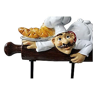 realideas Cute Bakery Decorative Chef with Bread Figurine Wall Hooks Rack Hook Hanger for Home Kitchen Restaurant Oven Gloves/Hat/Cap/Coat/Apron